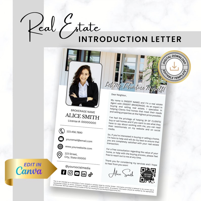 Real Estate Introduction Letter Template: Hello Neighbor Marketing (PDF ...