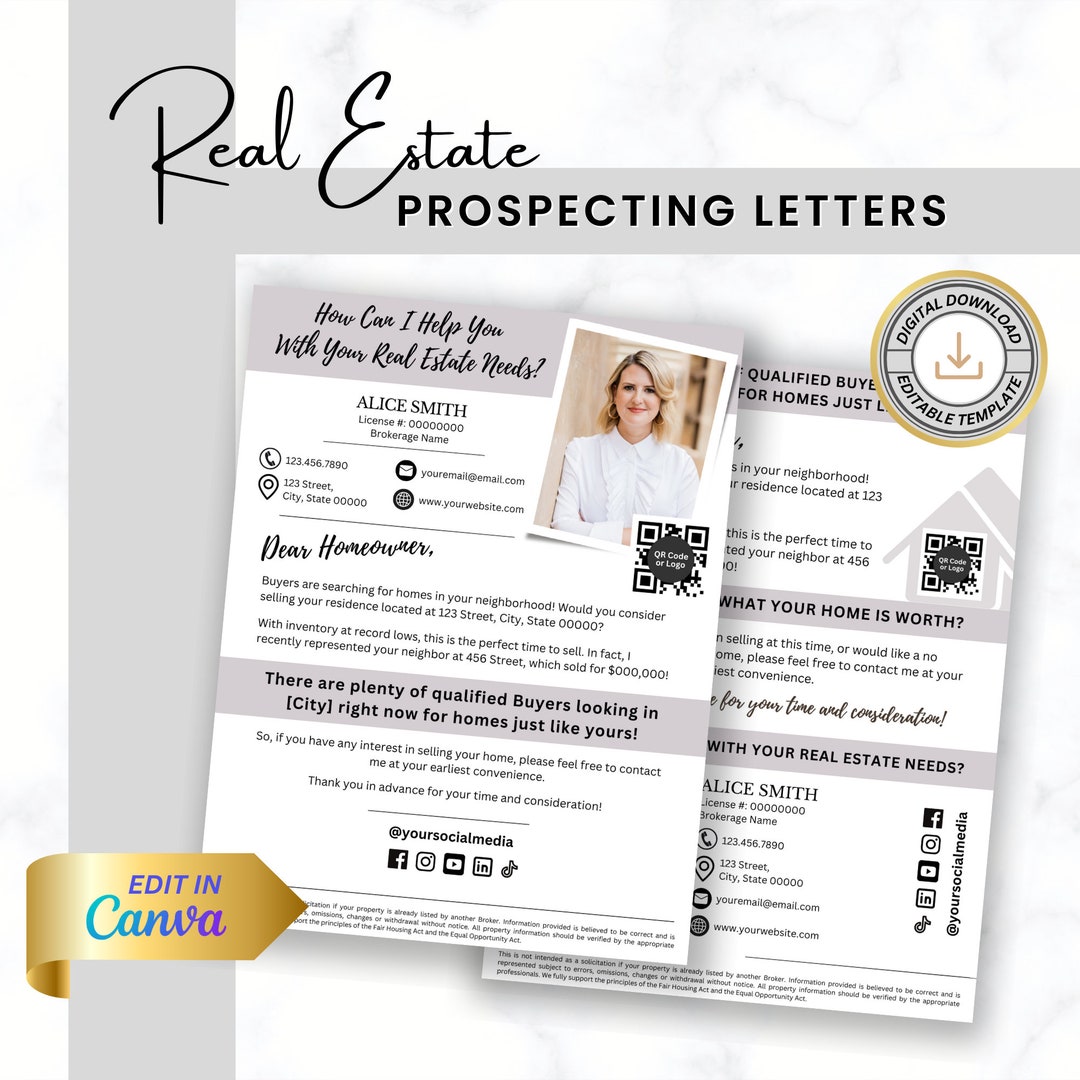 Real Estate Prospecting Letter Real Estate Marketing Real Estate Mailer ...
