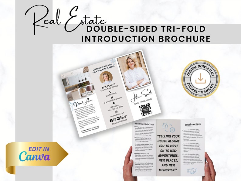 Real Estate Tri-fold Real Estate Brochure Introduction - Etsy