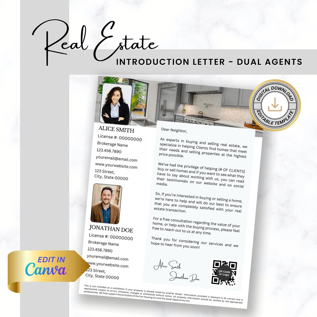 Real Estate Introduction Letter Template: Hello Neighbor Marketing ...