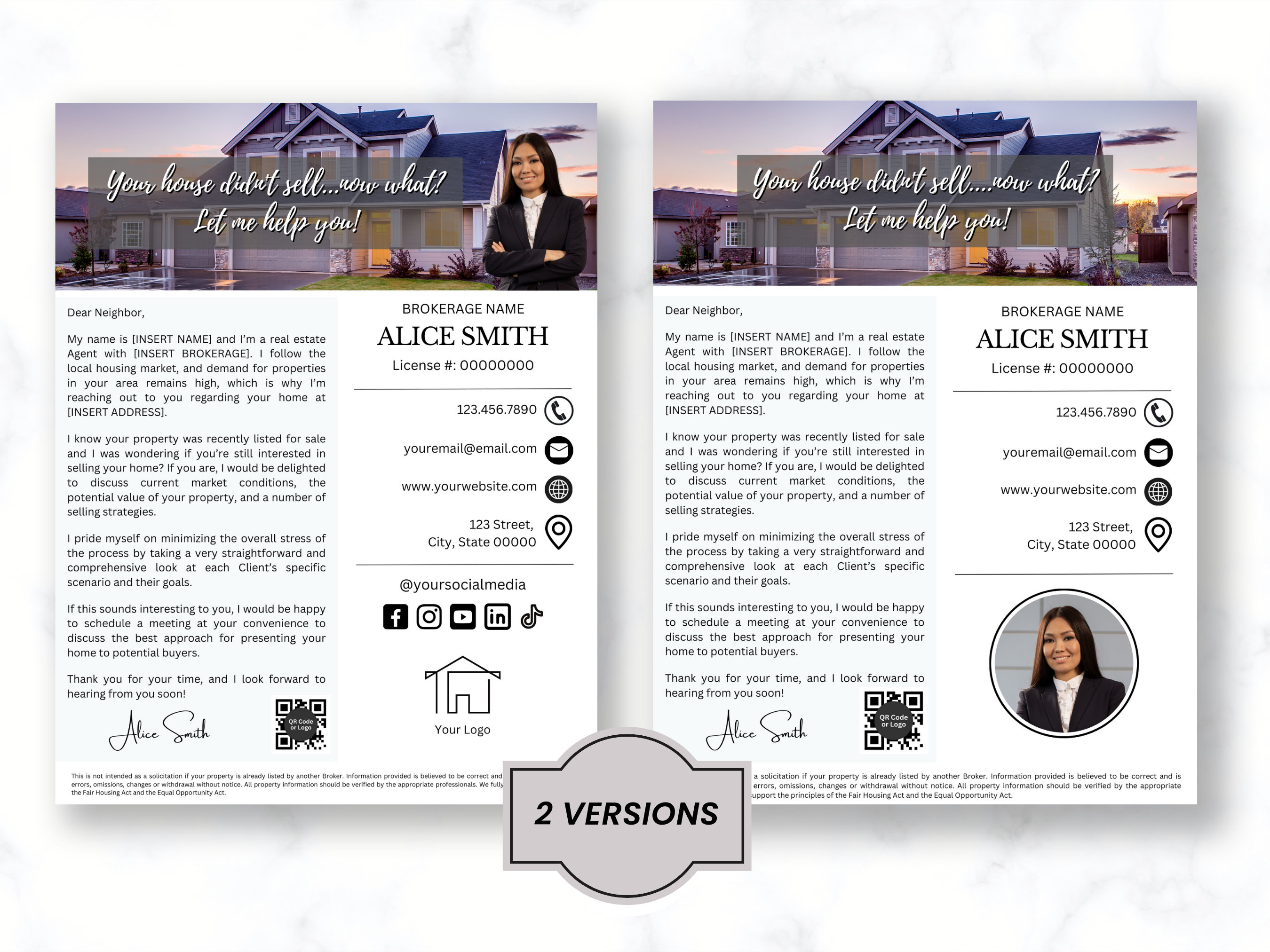 Expired Listing Letter Template: Real Estate Marketing Mailer (canva ...