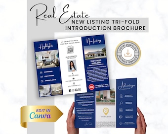 Real Estate Tri-fold Real Estate Brochure Introduction Brochure for Real Estate Farming Canva ...