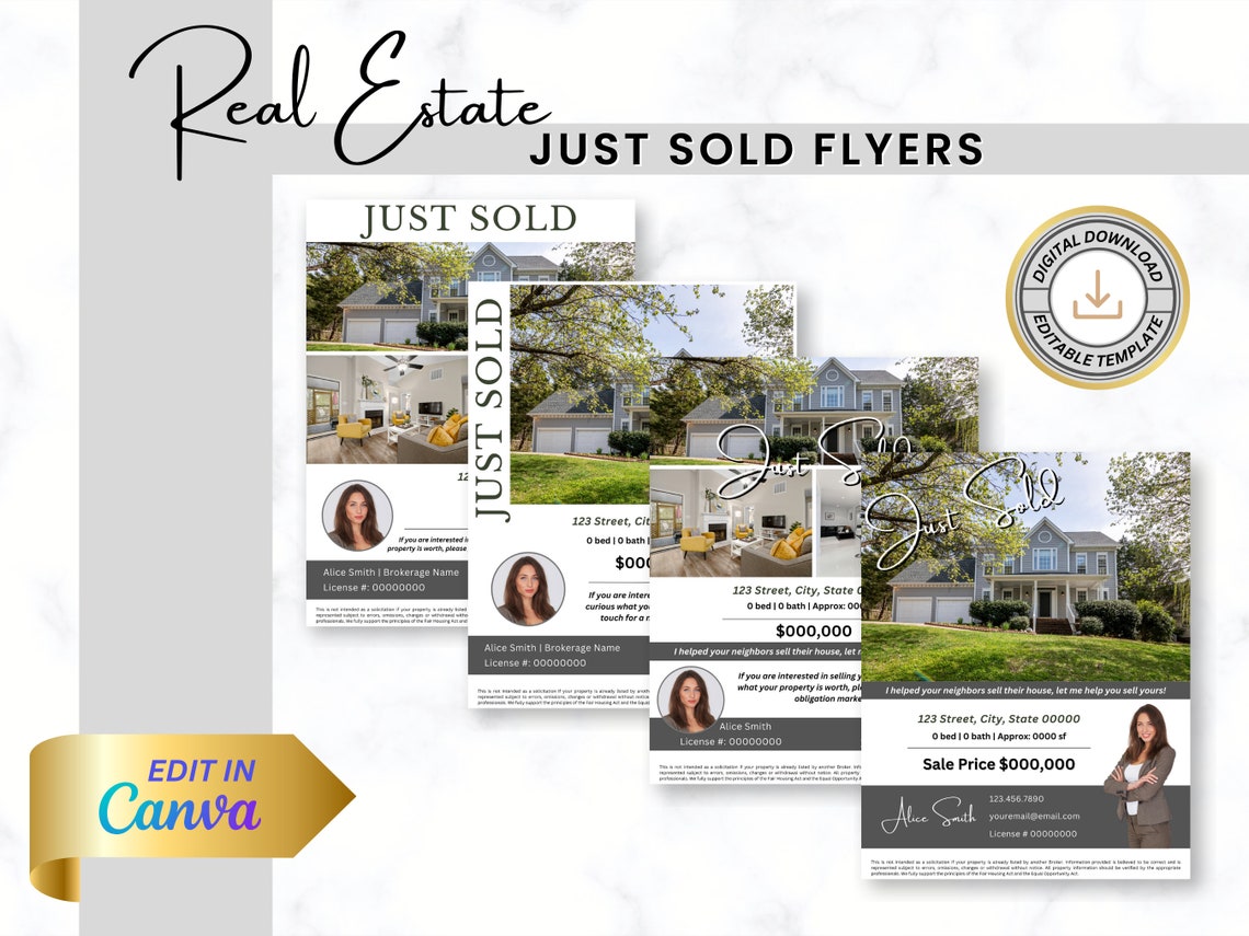 Just Sold Flyers Just Sold Mailers Real Estate Marketing - Etsy