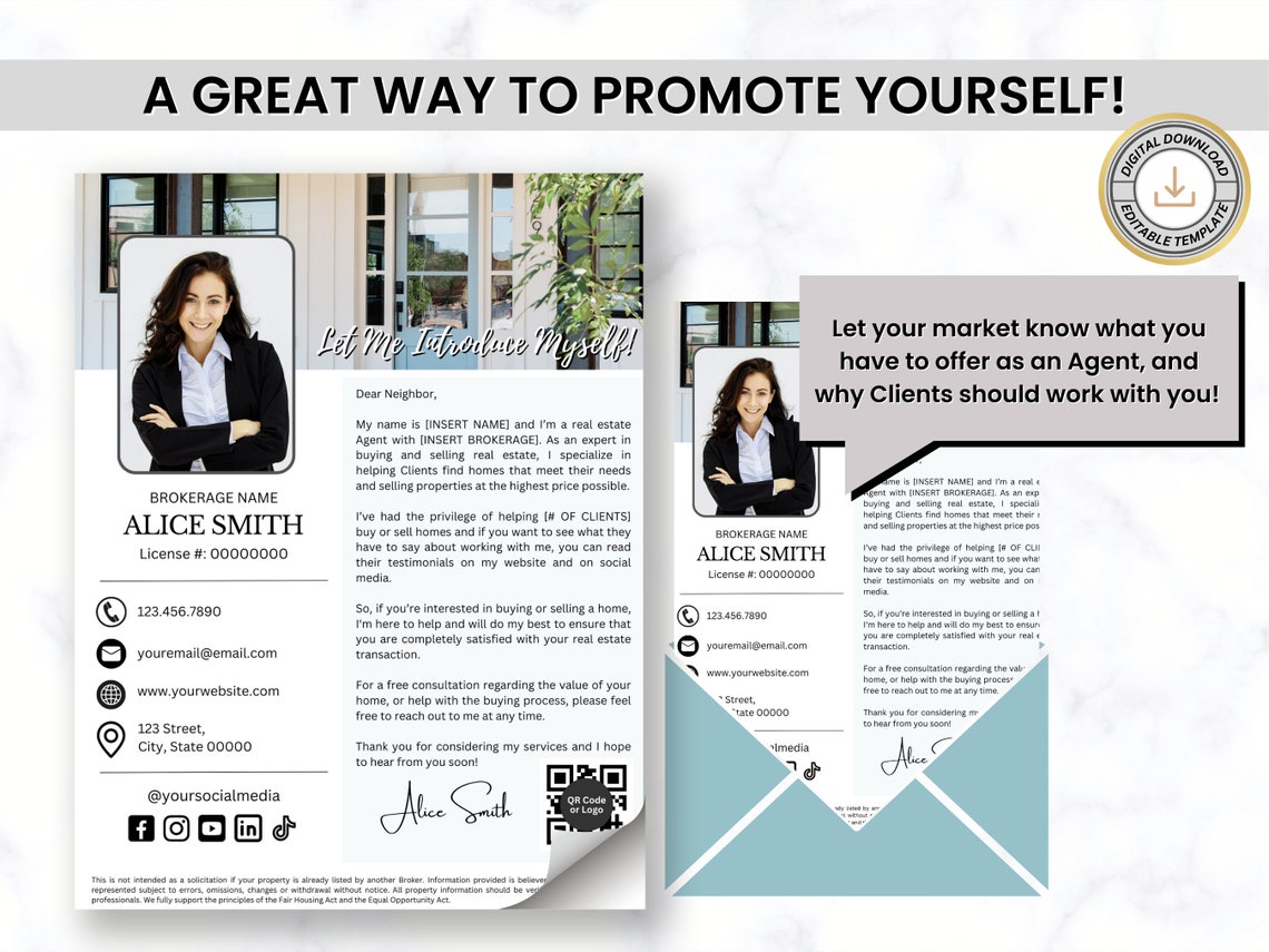 Real Estate Introduction Letter Template: Hello Neighbor Marketing (PDF ...