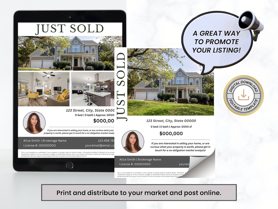 Just Sold Flyers Just Sold Mailers Real Estate Marketing Real Estate ...