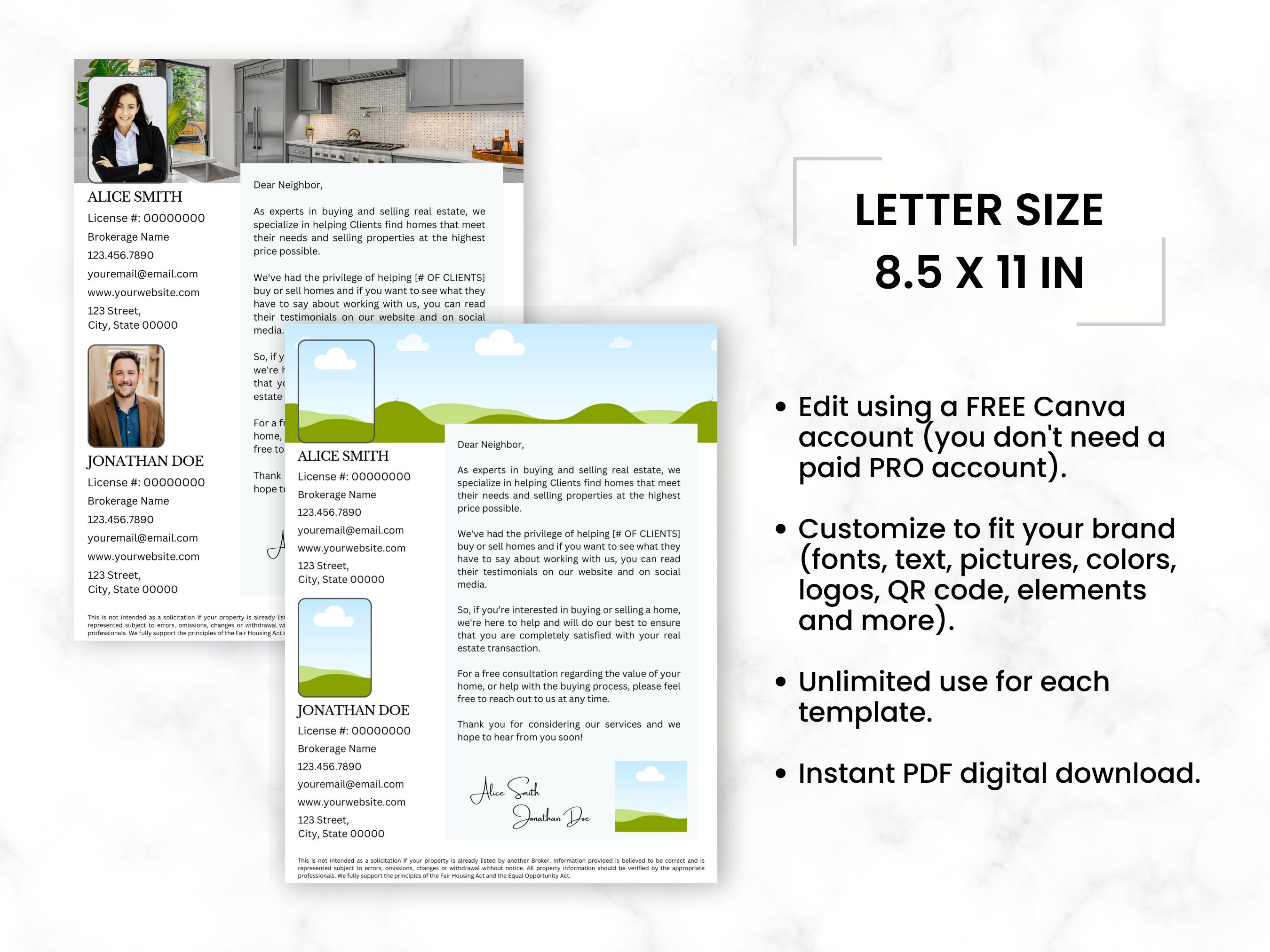 Real Estate Introduction Letter Template: Hello Neighbor Marketing ...