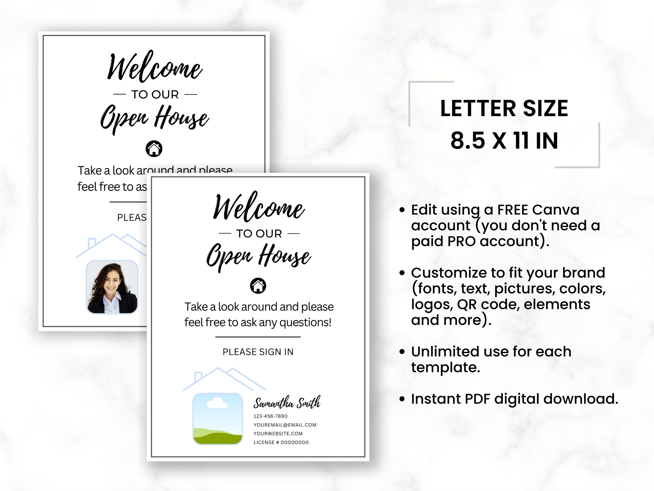 Real Estate Open House Package: Canva Template (digital Download) - Etsy