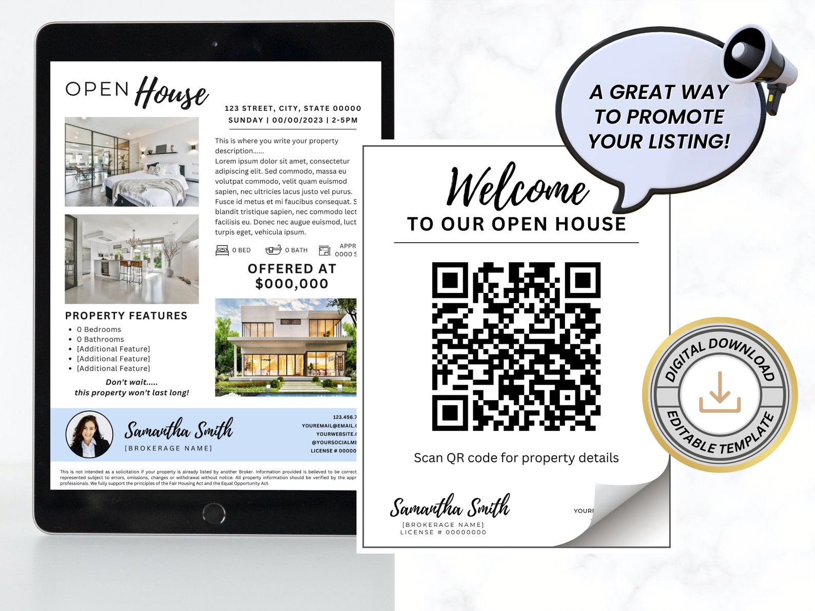 Real Estate Open House Package: Canva Template (digital Download) - Etsy