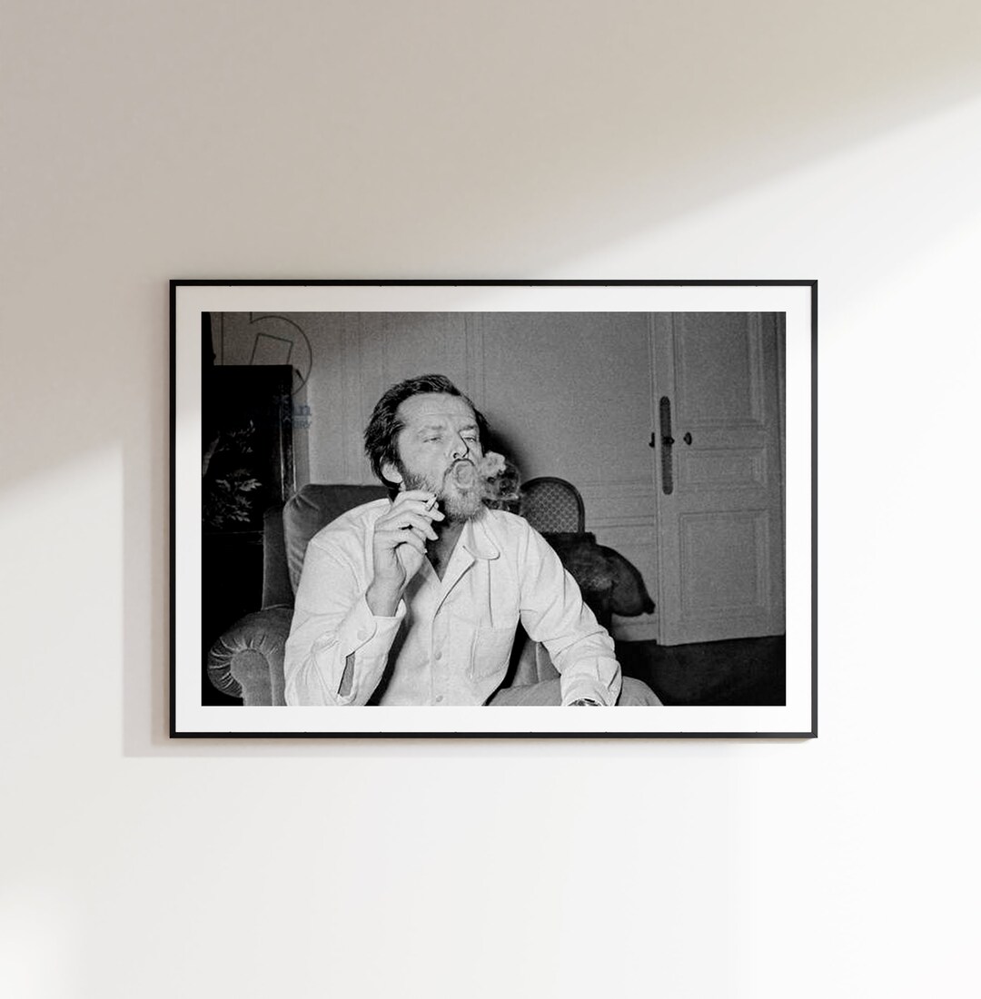 Jack Nicholson Smoking Print, Black and White Photography Prints, Jack ...