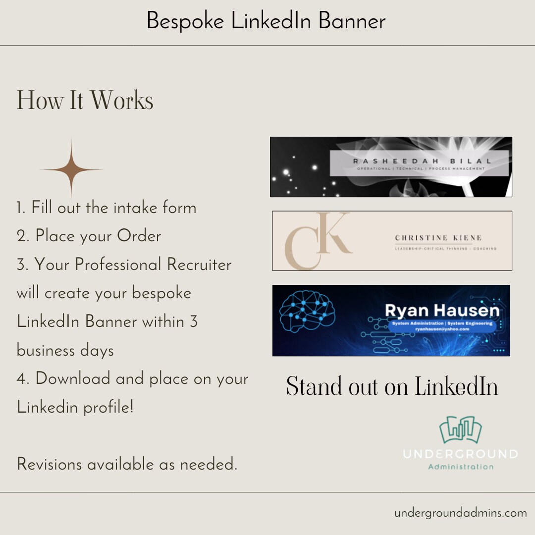 Bespoke Linkedin Banner by Professional Resume Writer and Recruiter - Etsy