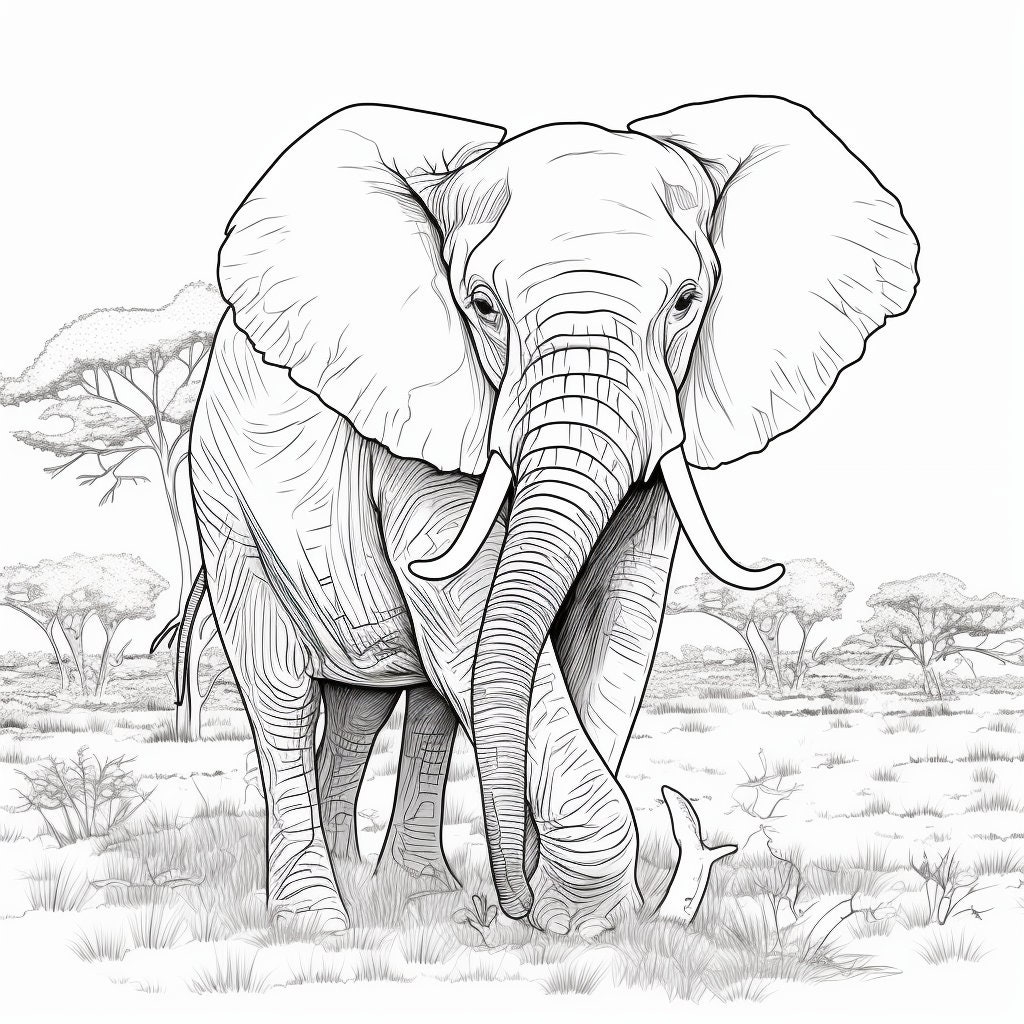African Savanna Animals Coloring Book for All Ages | 88 Stress ...