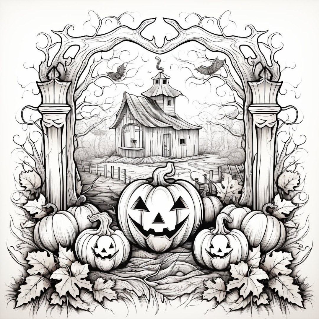 Halloween Coloring Book | 84 Instant Download Coloring Pages | Stress ...