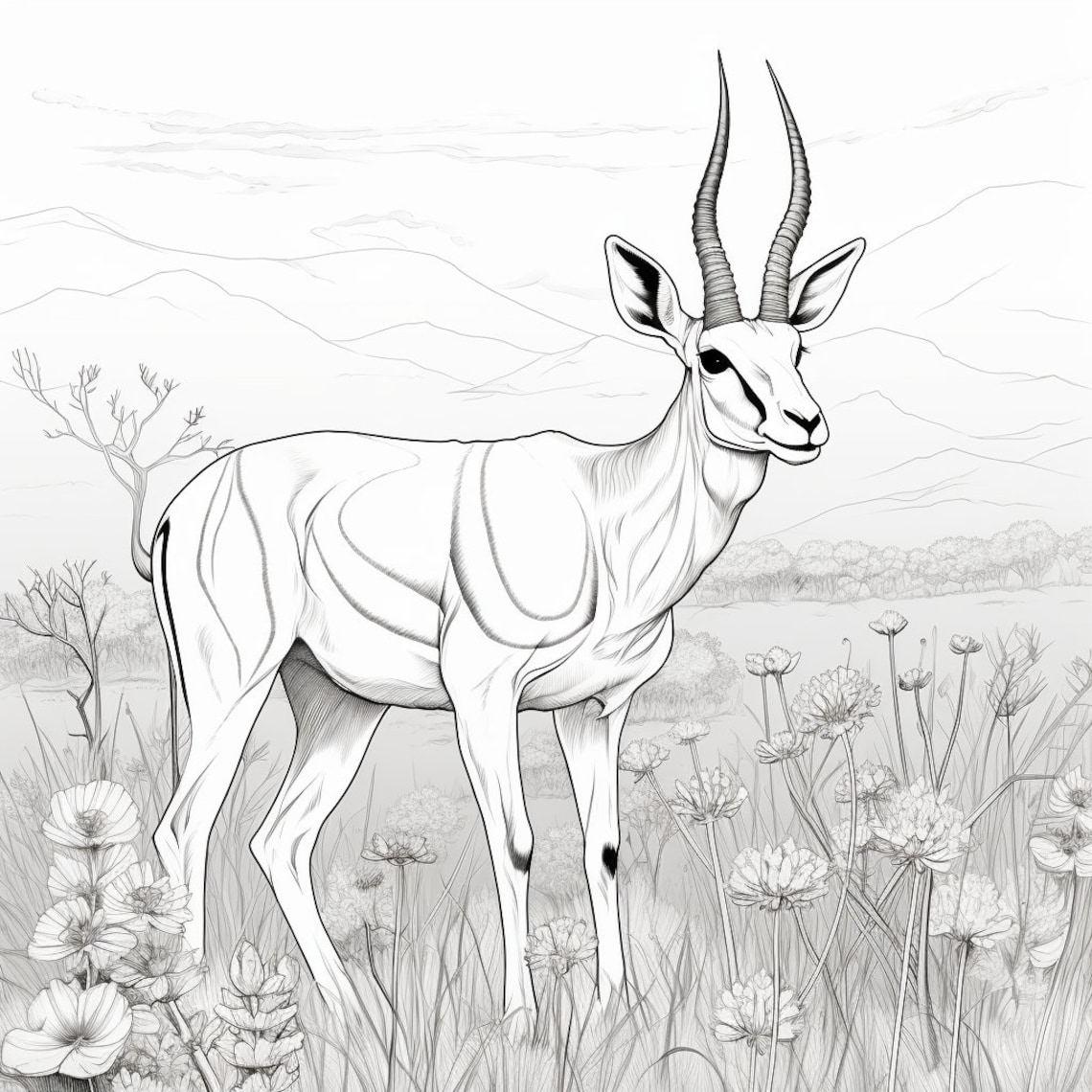 African Savanna Animals Coloring Book for All Ages 88 Stress-relieving ...