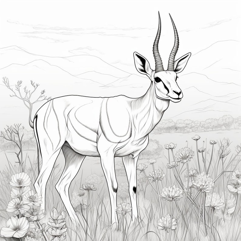 African Savanna Animals Coloring Book for All Ages | 88 Stress ...