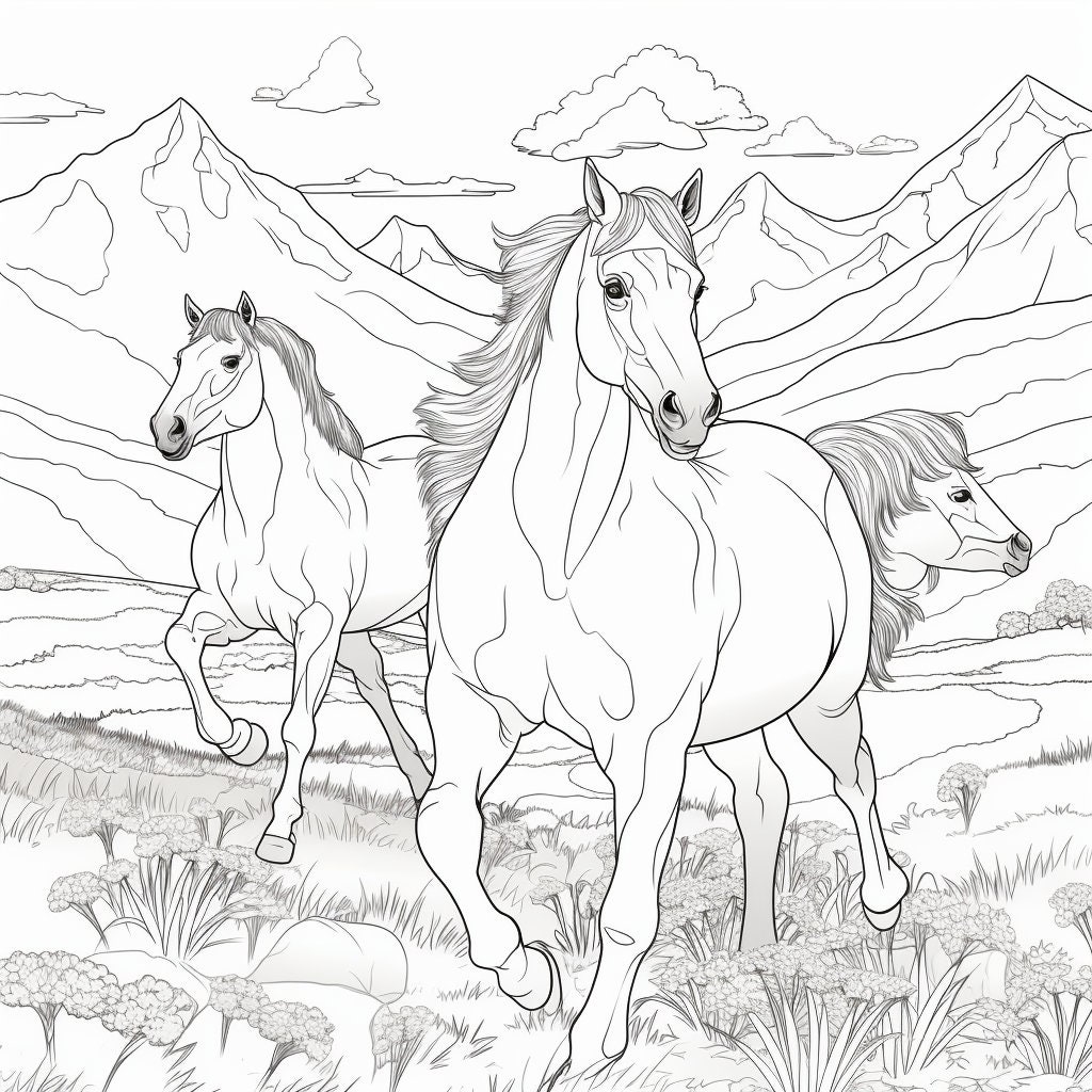 Brumby Coloring Book for Kids Snowy Mountains of Australia 84 Instant ...