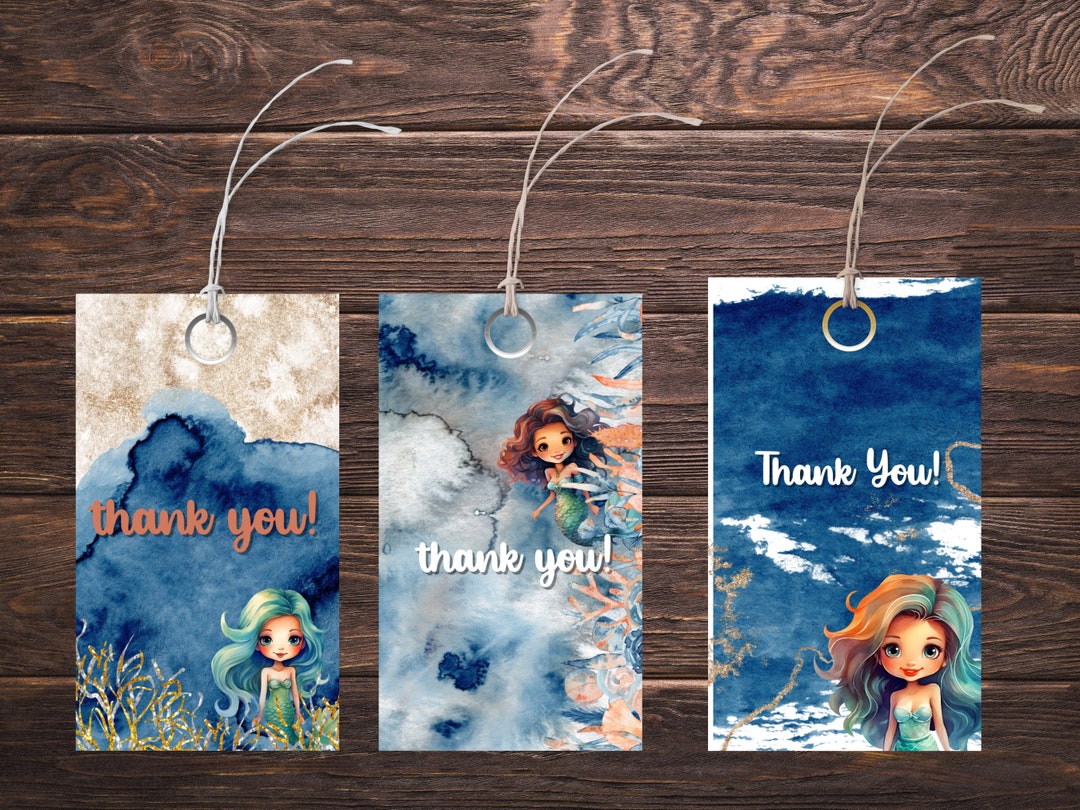 Under the Sea Gift Tags Editable Favor Tag Mermaid Birthday Gift Tags ...