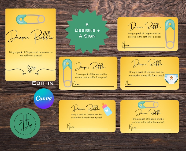 Editable Template Diaper Raffle Invitation Insert Clothes - Etsy