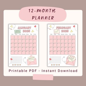 Printable Cute Pink Monthly Planner 2025 With Quotes, Cute Pink 2025 ...