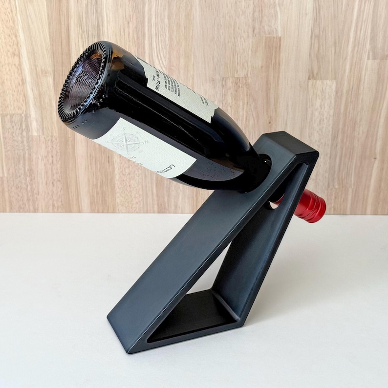 Modern Floating Wine Bottle Stand, Gravity Defying Vino Display - Etsy