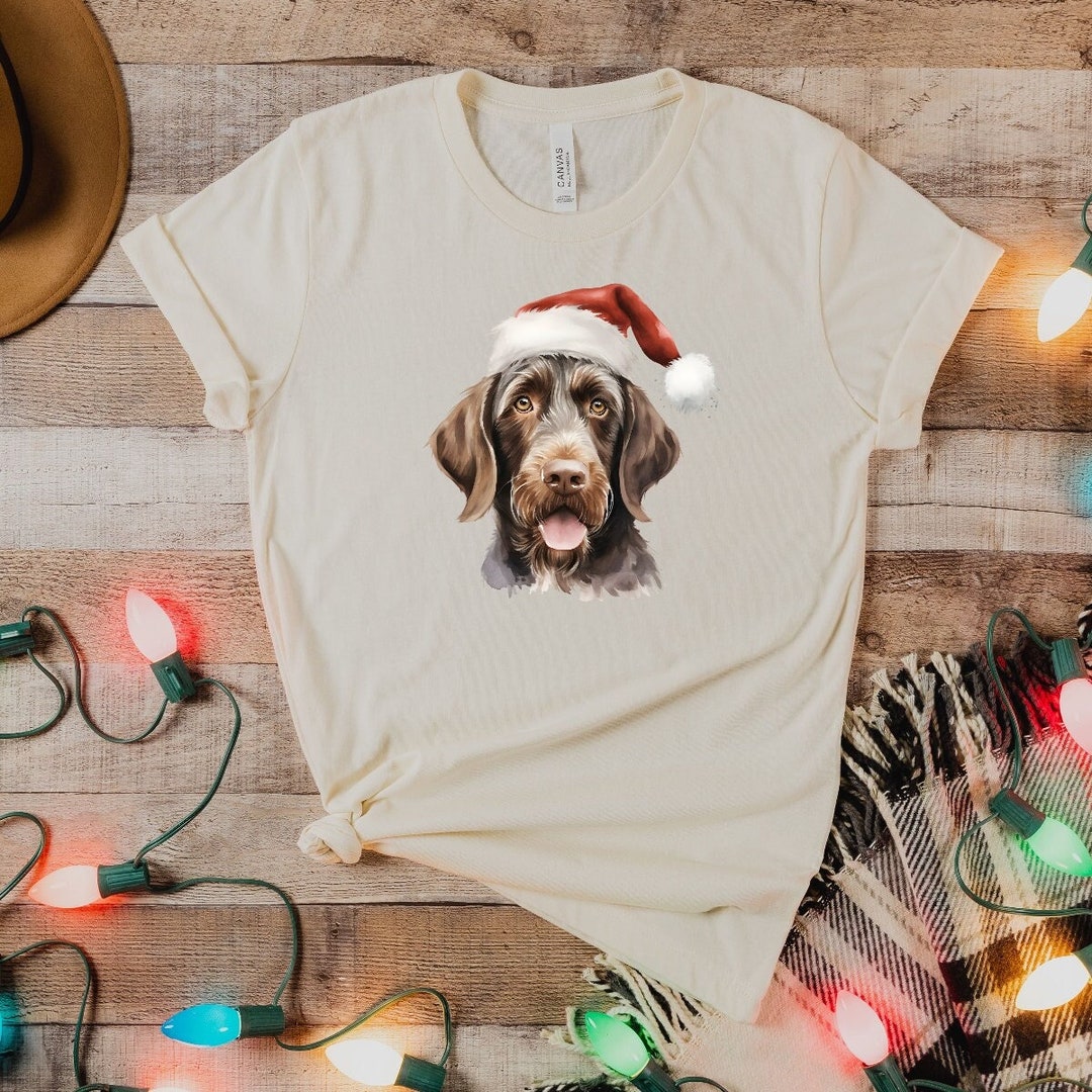 German Wirehaired Pointer Christmas Hat Shirt, GWP Christmas Sweatshirt ...