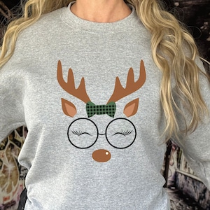 Cute Girl Reindeer Face, Rudolph the Red Nose Reindeer Christmas ...