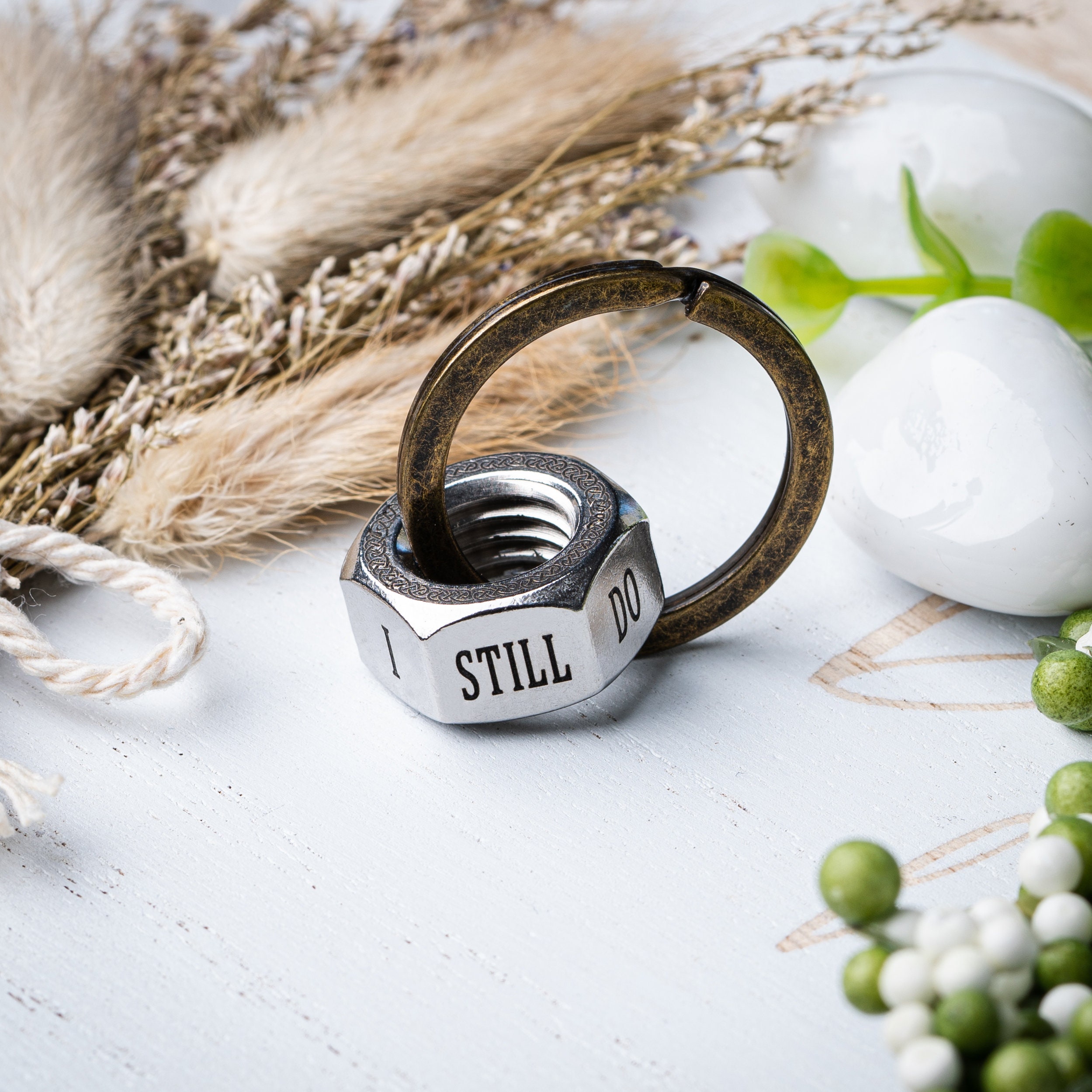 Personalised Wedding Anniversary Keyring, Engraved Keychain Tally Mark ...