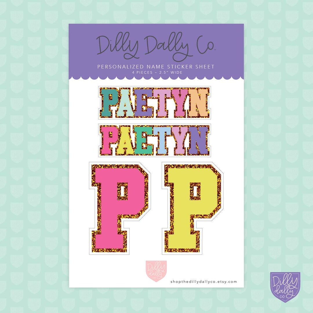 Faux Chenille Patch Name Stickers Varsity Letters Chenille Preppy ...