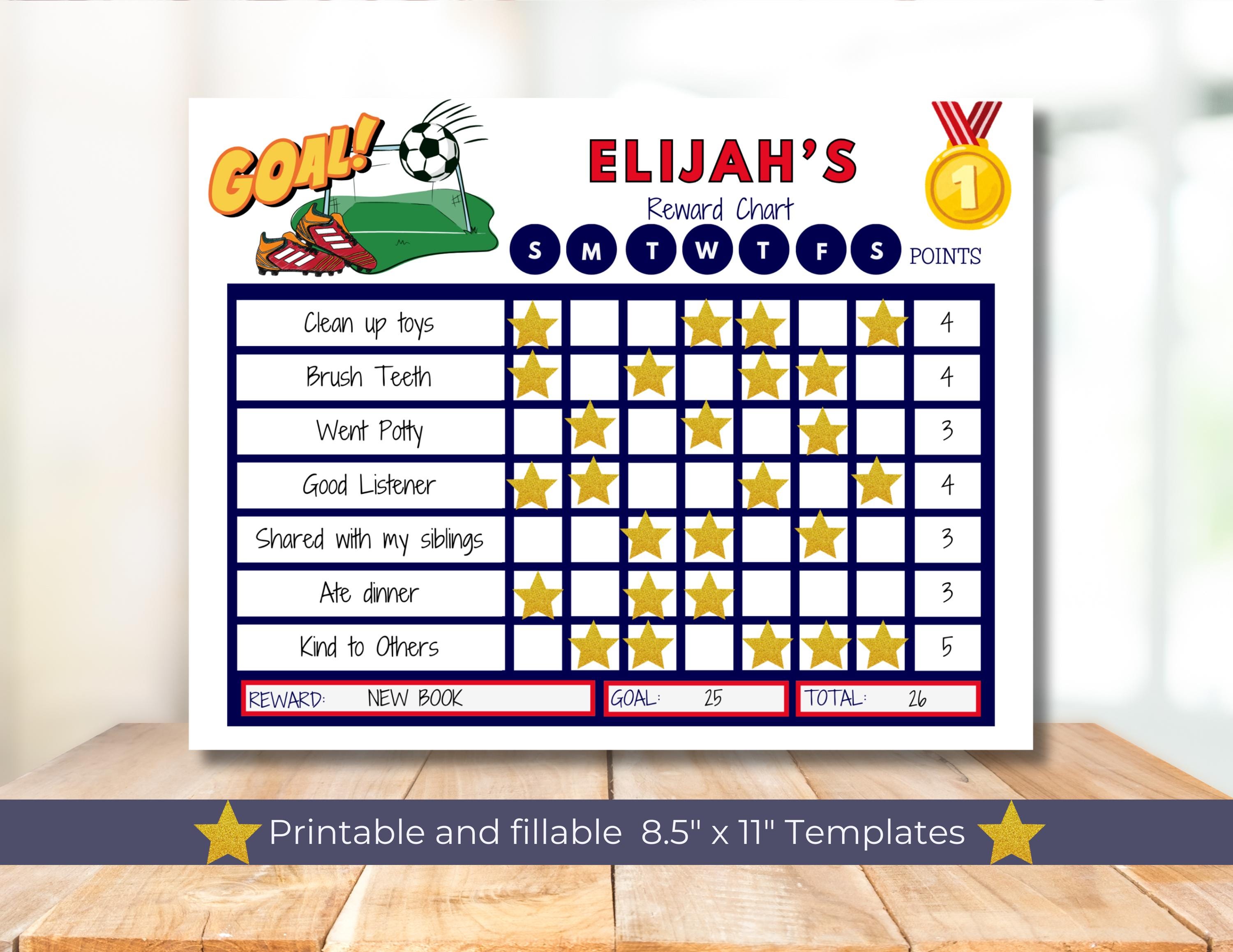 Chore Chart for Kids Printable, Toddler Chore Chart, Digital Download ...