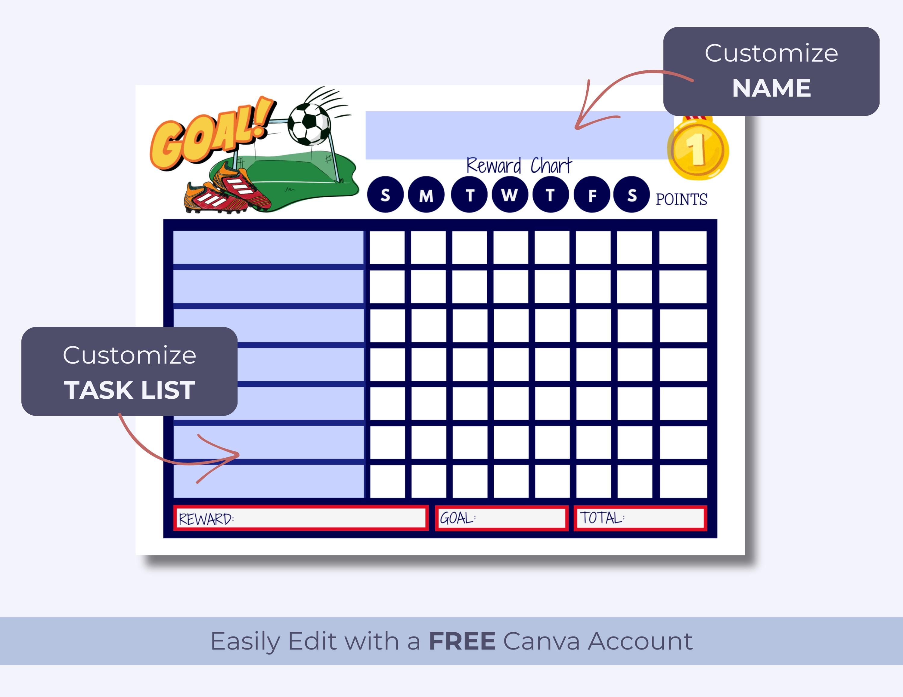 Chore Chart for Kids Printable, Toddler Chore Chart, Digital Download ...