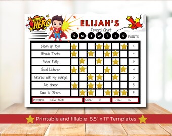 Chore Chart for Kids Printable, Toddler Chore Chart, Digital Download ...