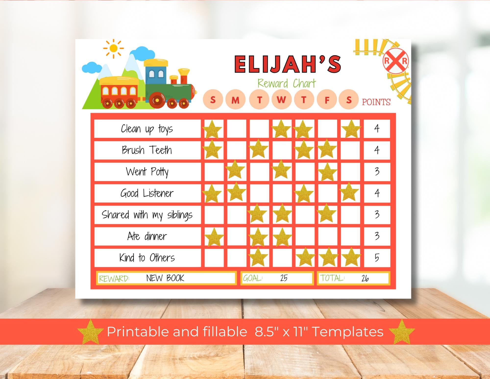 Chore Chart for Kids Printable, Toddler Chore Chart, Digital Download ...