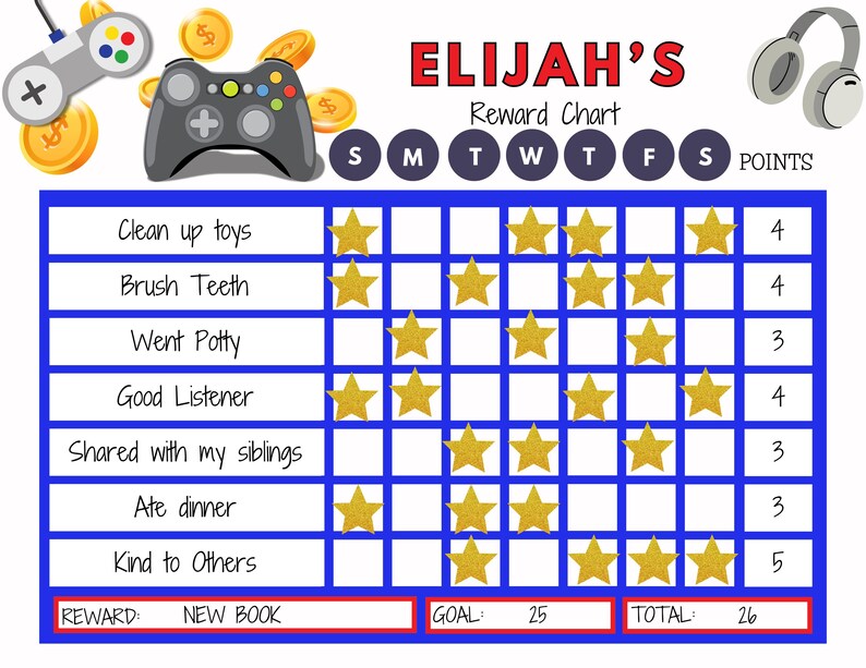 Chore Chart for Kids Printable, Toddler Chore Chart, Digital Download ...