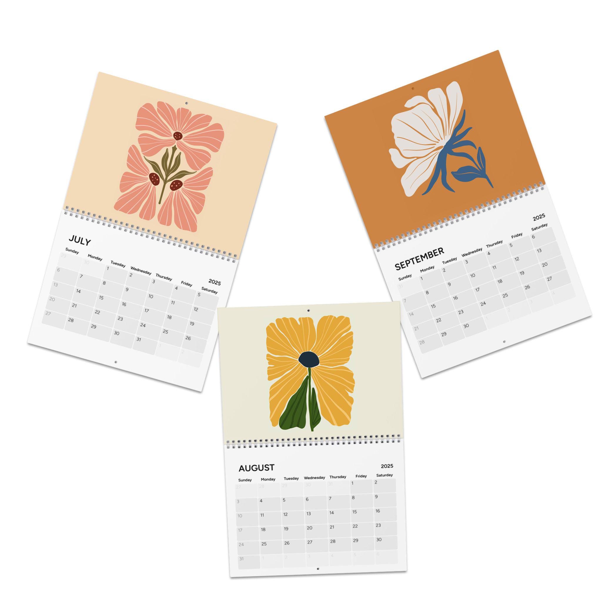 2025 Wall Calendar, Modern Boho Floral Design, Wall Decor, Perfect Gift ...