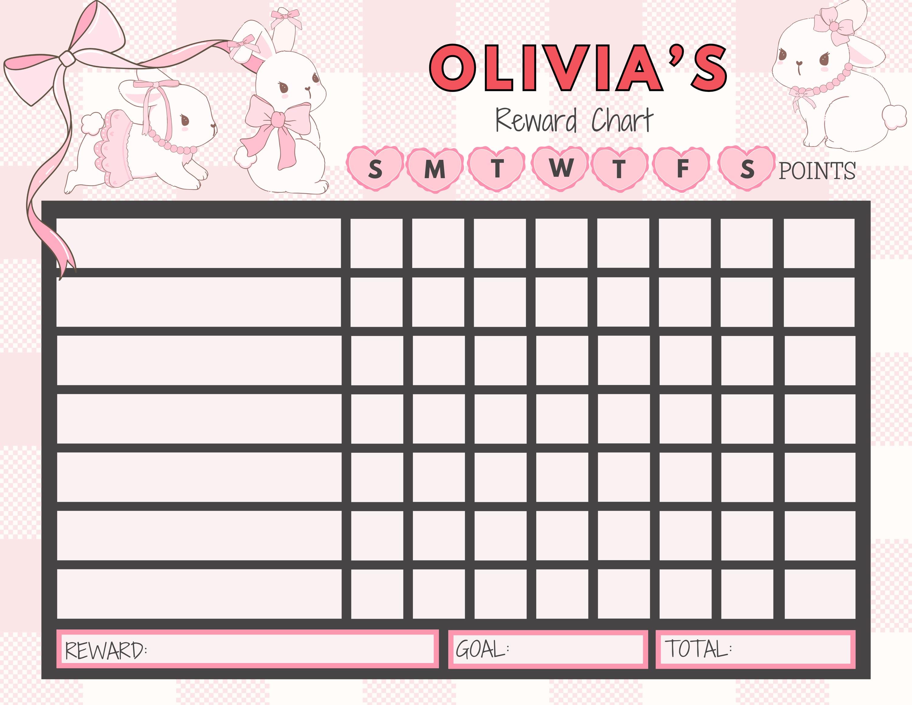 Bunny Chore Chart for Kids Printable, Toddler Chore Chart, Digital ...