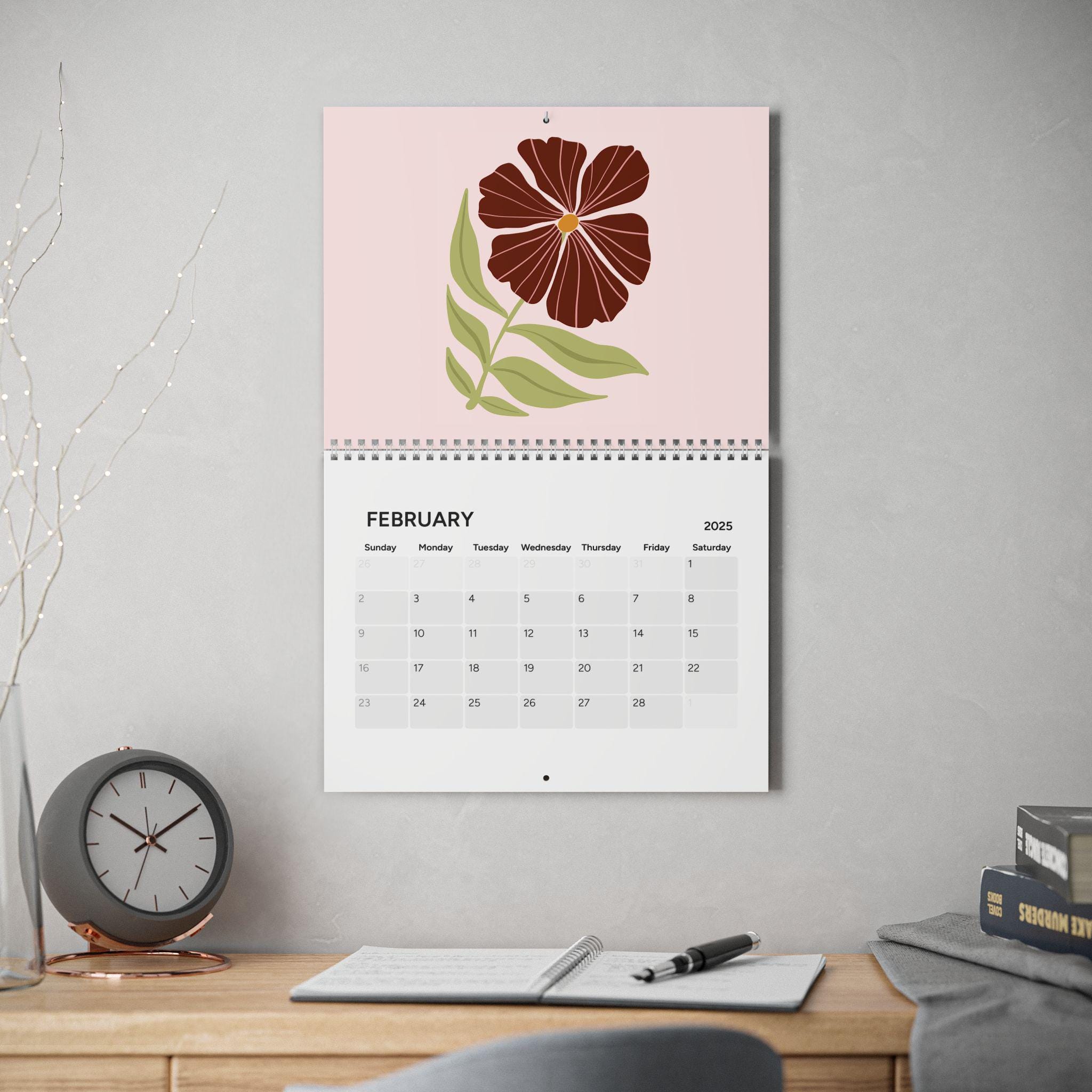 2025 Wall Calendar, Modern Boho Floral Design, Wall Decor, Perfect Gift ...