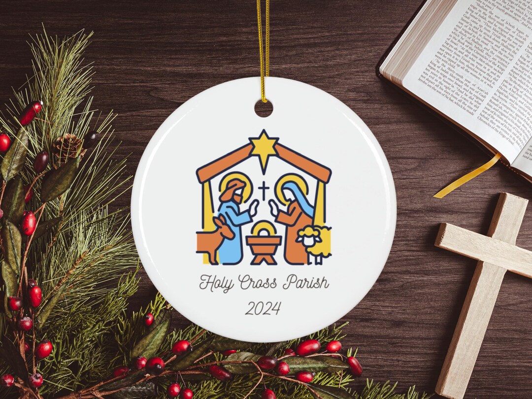 Personalized Nativity Scene Christmas Ornament, Custom Family Name ...