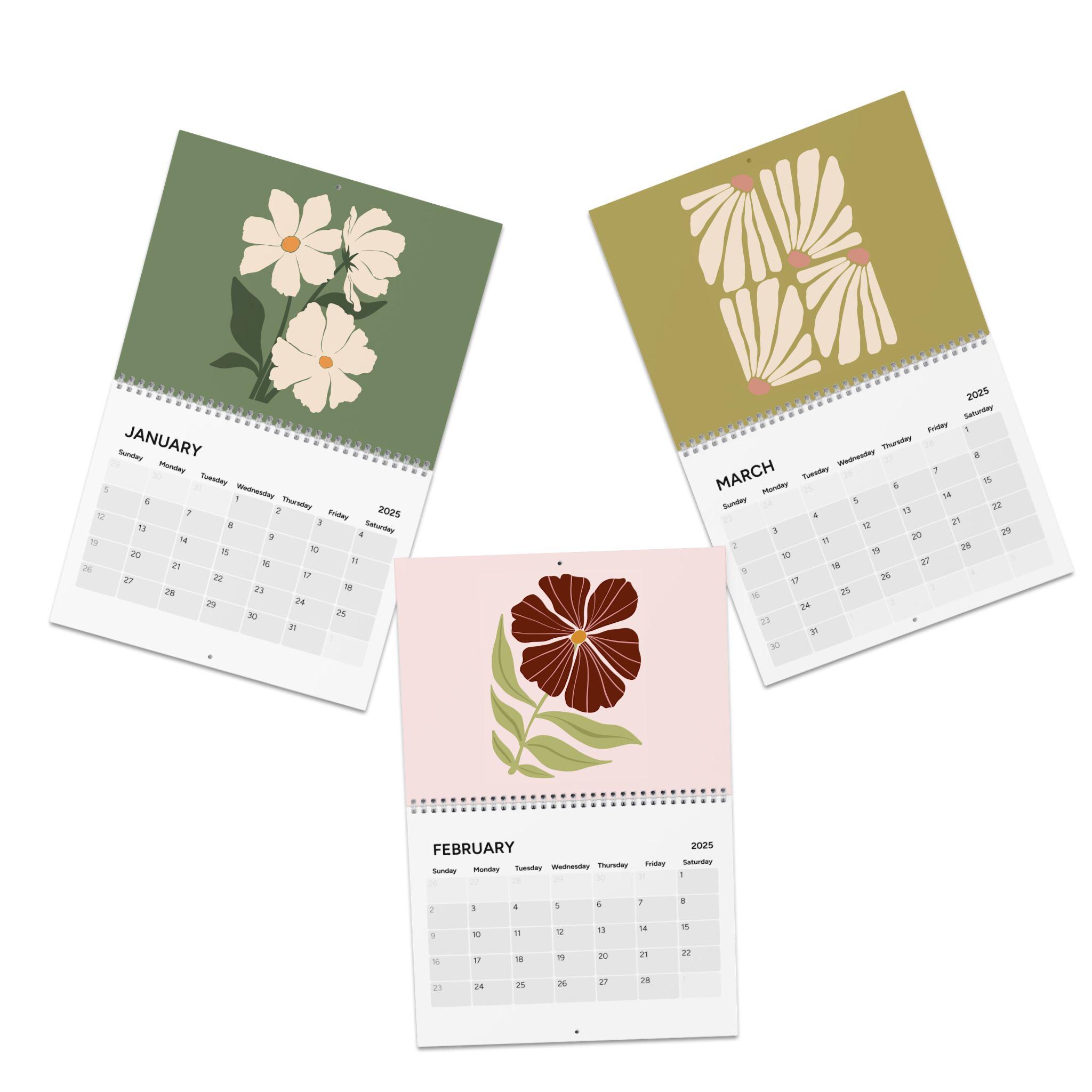 2025 Wall Calendar, Modern Boho Floral Design, Wall Decor, Perfect Gift ...
