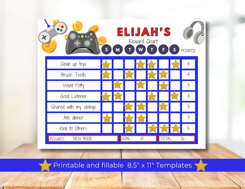 Chore Chart for Kids Printable, Toddler Chore Chart, Digital Download ...