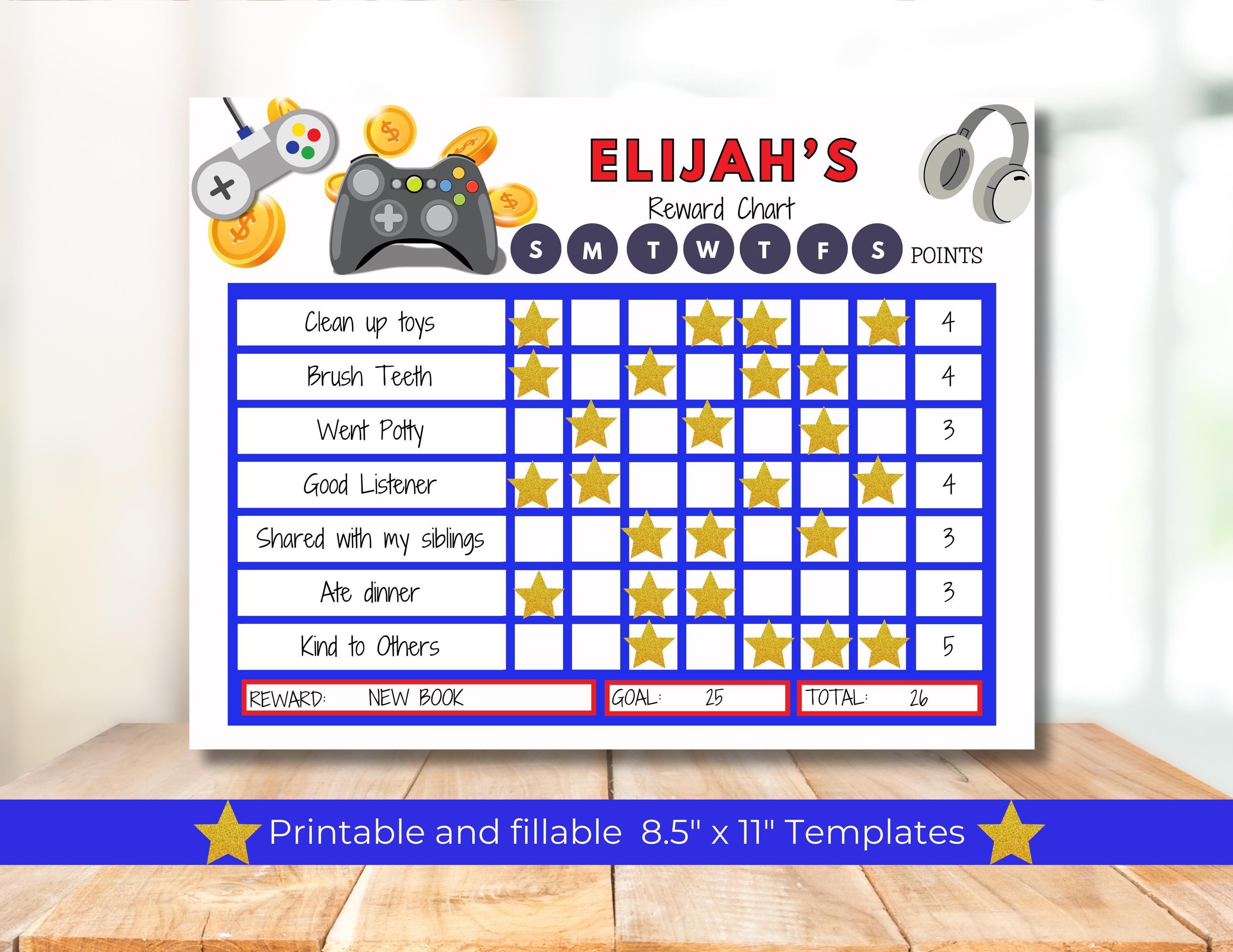 Chore Chart for Kids Printable, Toddler Chore Chart, Digital Download ...