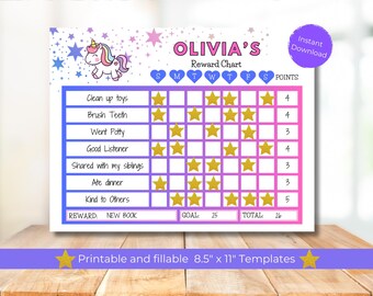 Chore Chart for Kids Printable, Toddler Chore Chart, Digital Download ...