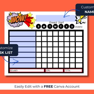 Chore Chart for Kids Printable, Toddler Chore Chart, Digital Download ...