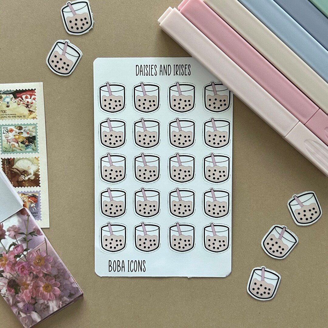 Boba Icons Sticker Sheet - Etsy