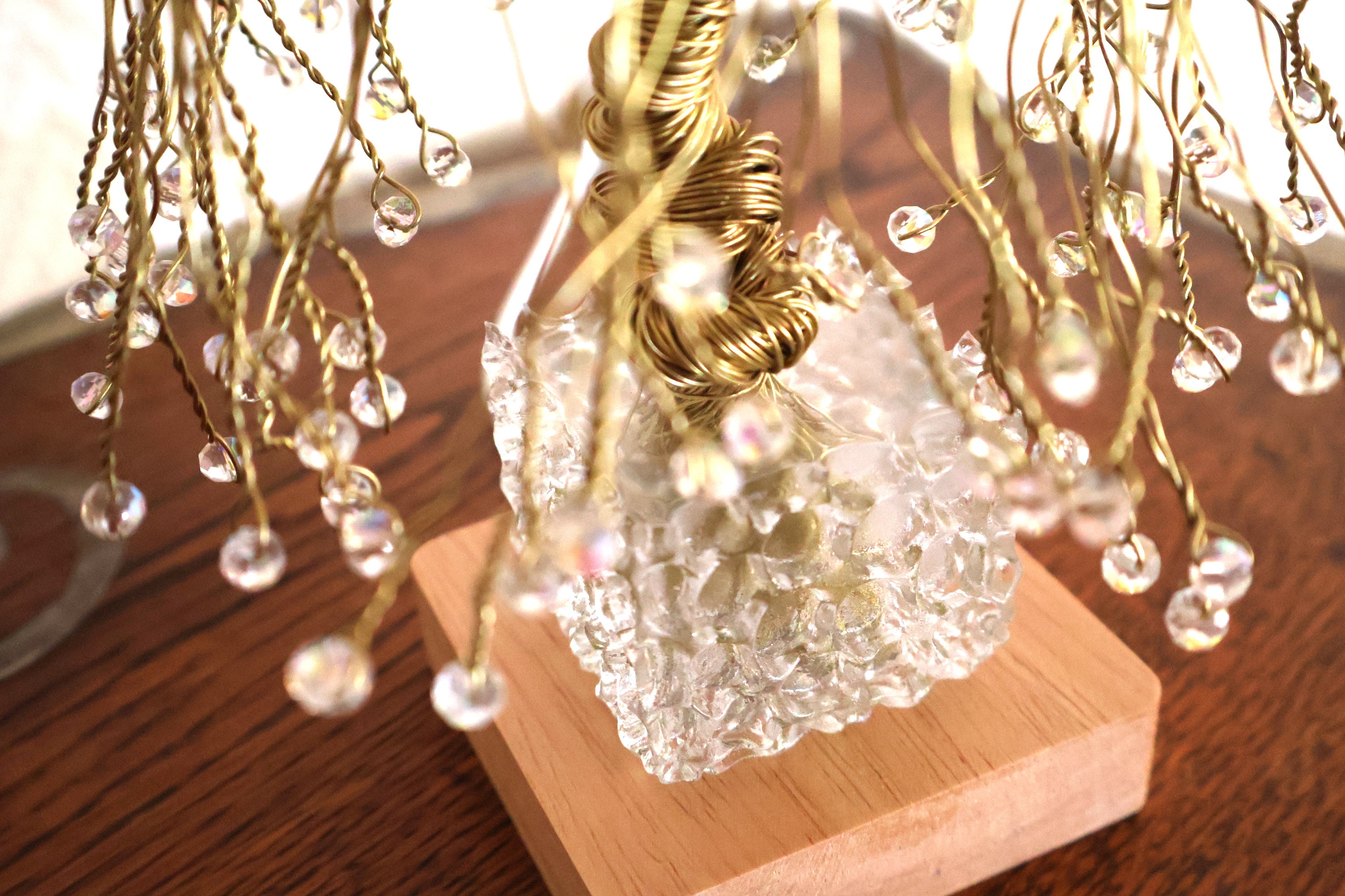 Weeping Willow Wire Tree With Beads and Light Small Lamp - Etsy