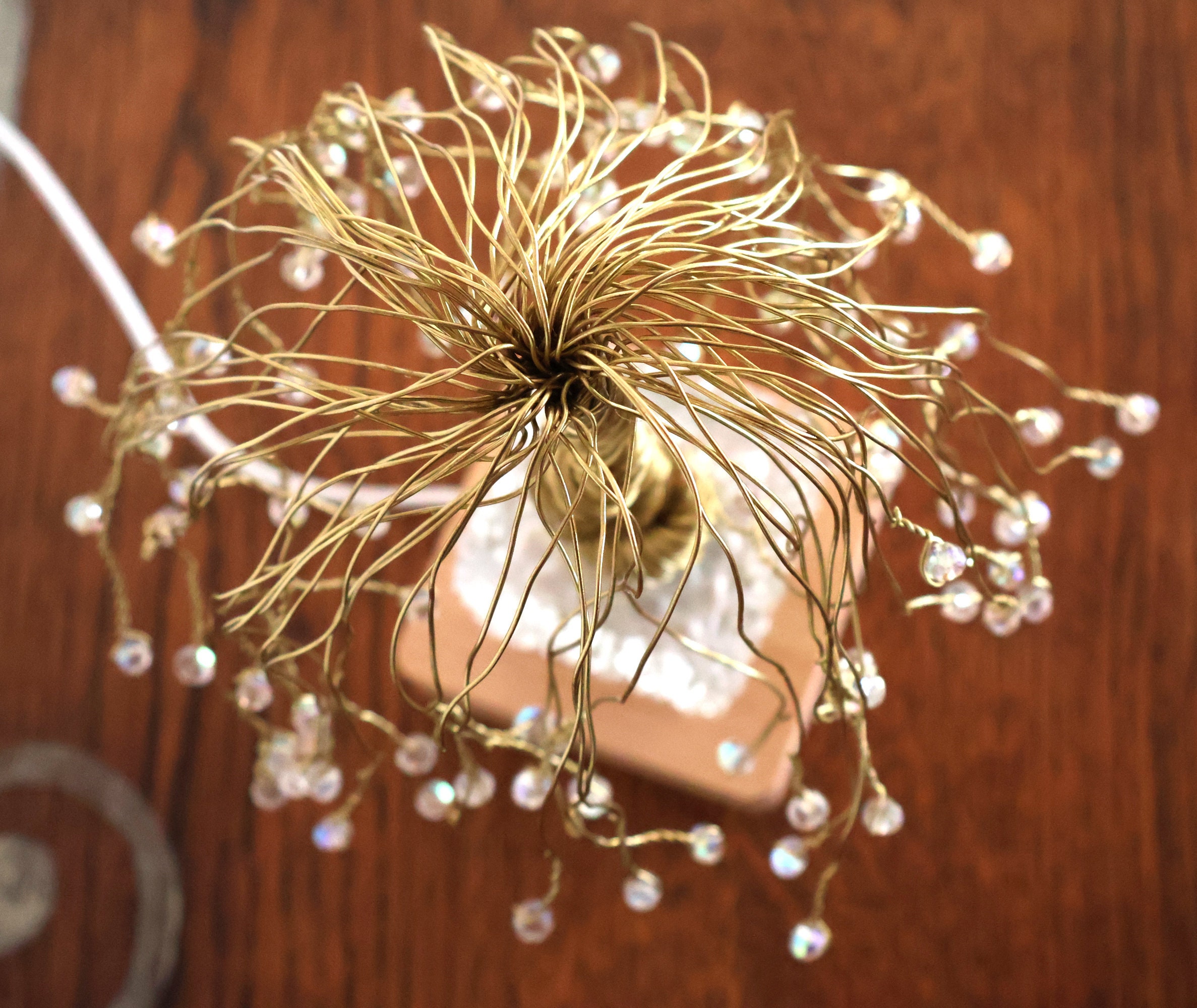 Weeping Willow Wire Tree With Beads and Light Small Lamp - Etsy