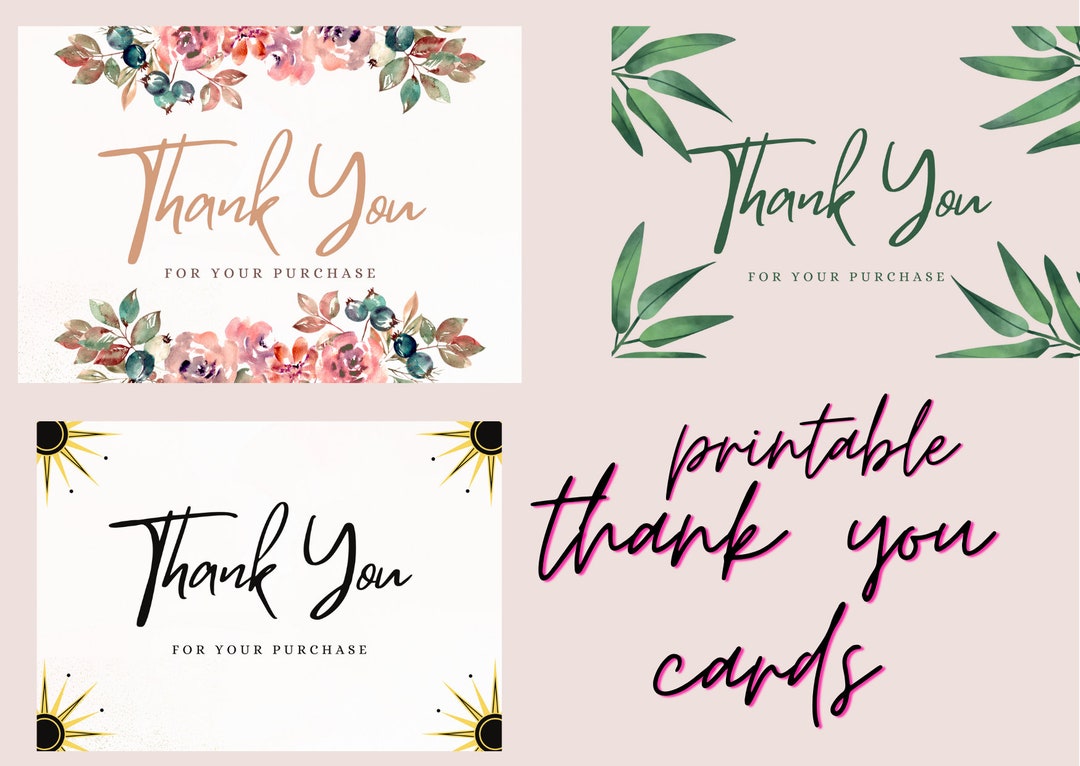7 Types of Printable Thank You Cards - Etsy