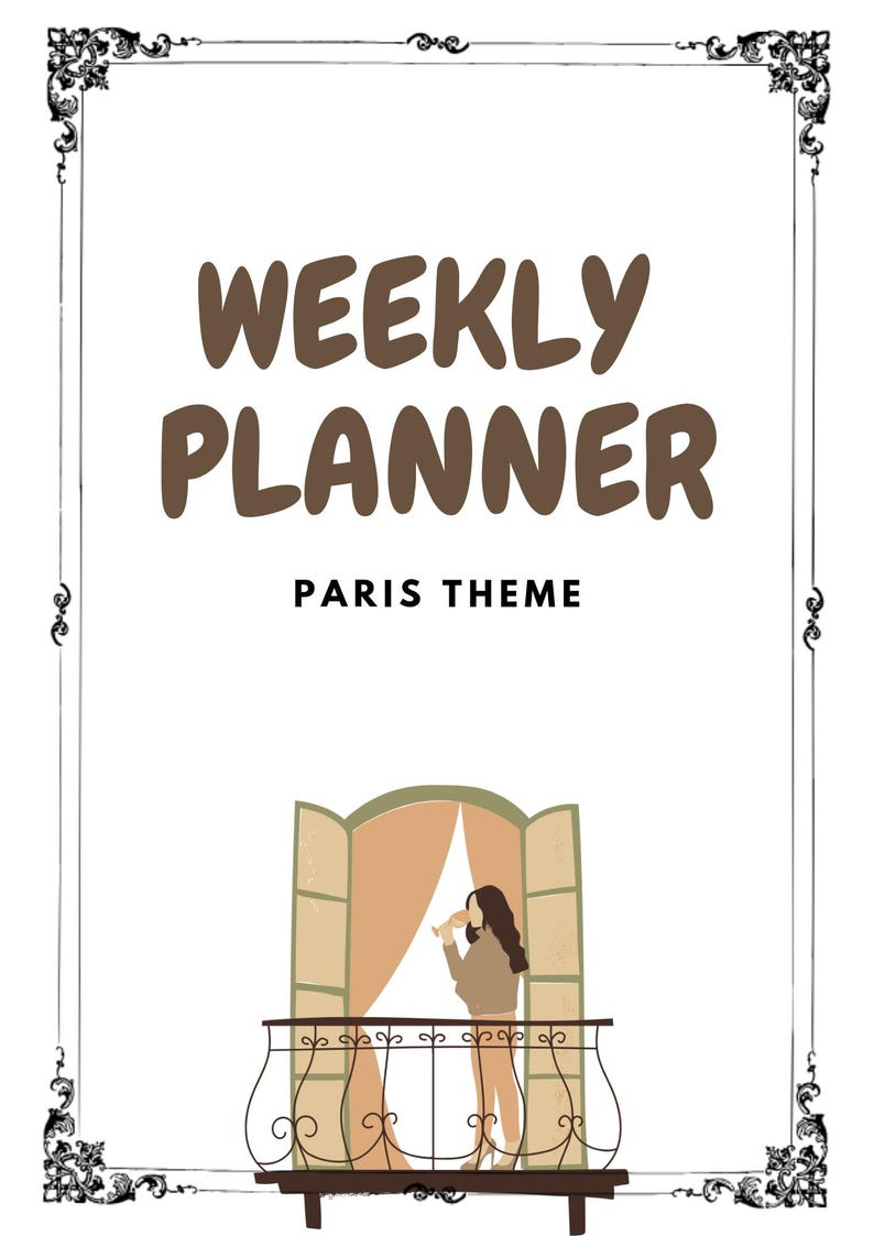 Digital Weekly Planner parıs Theme - Etsy