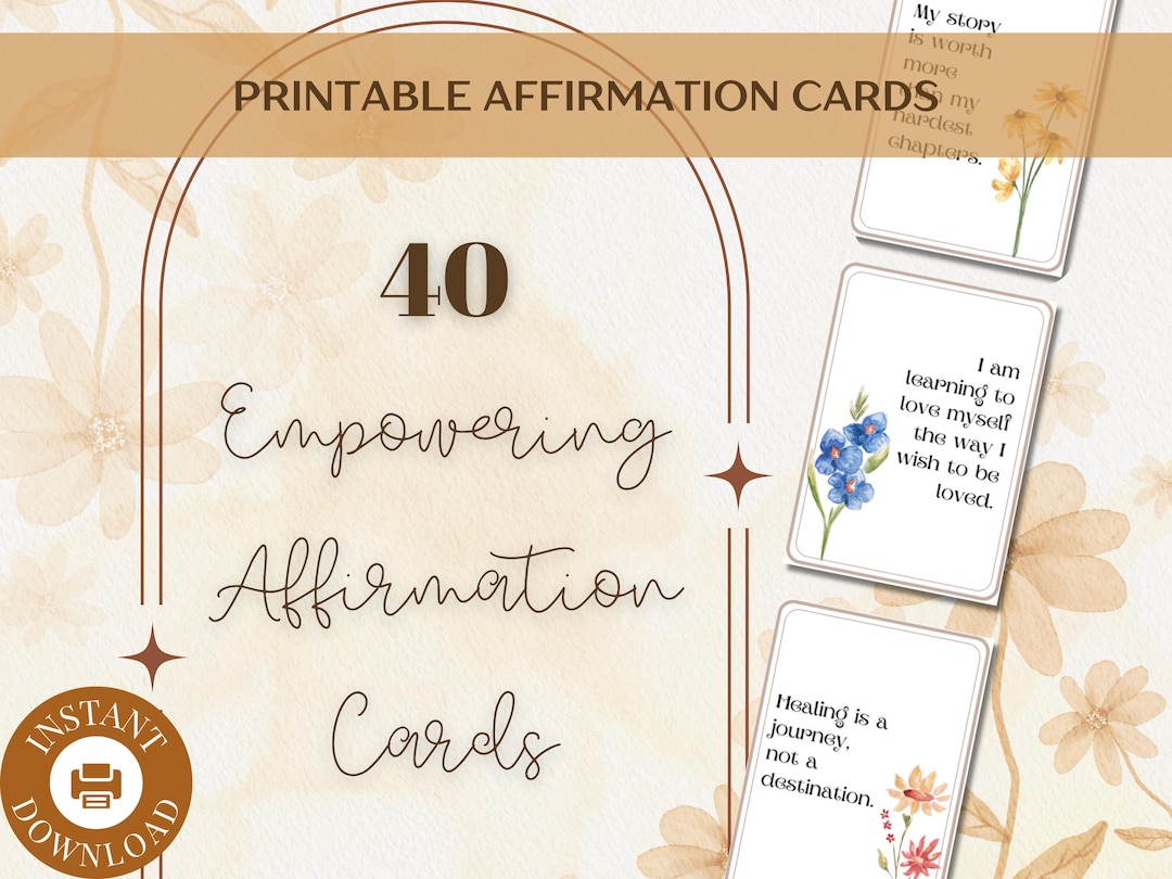 Mental Health Affirmation Cards: 40 Daily Self-compassion Cards ...