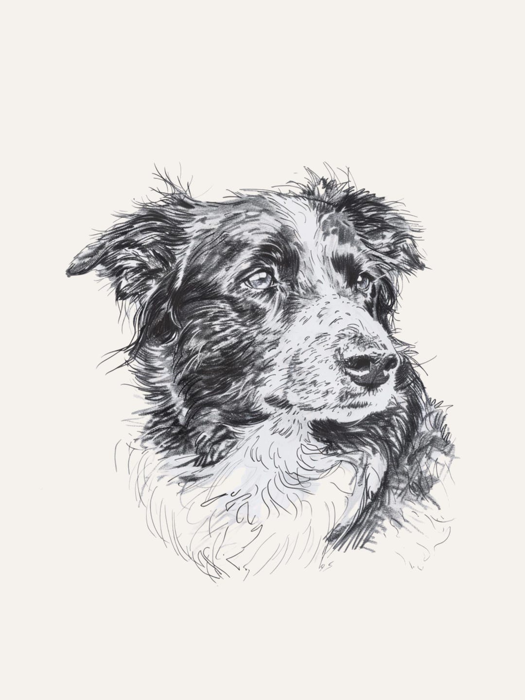 Presence - Border Collie Fine Art Print, Black and White Dog Portrait ...
