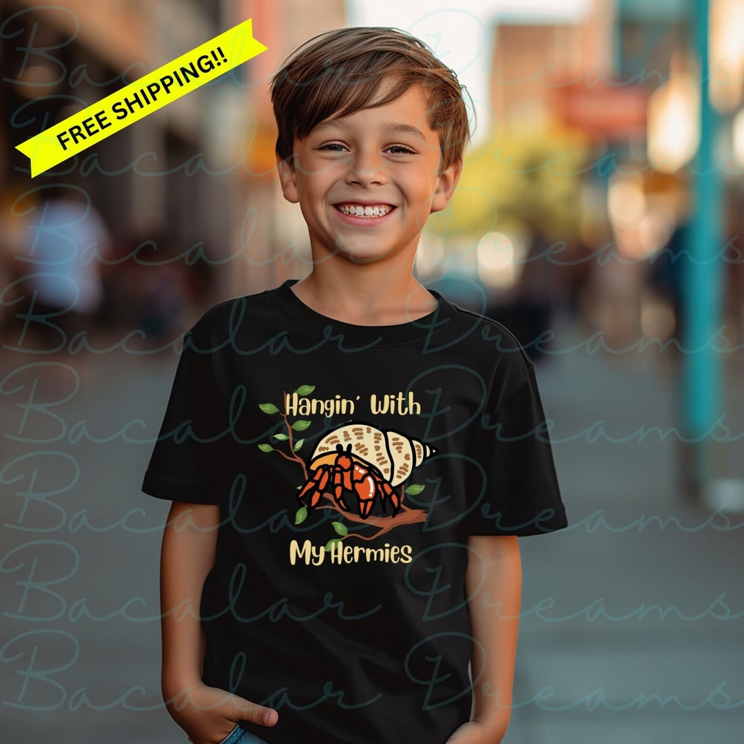 Kids Size Hanging With Hermies Shirt Tshirt Hermit Crab Crabs Boy Girl ...