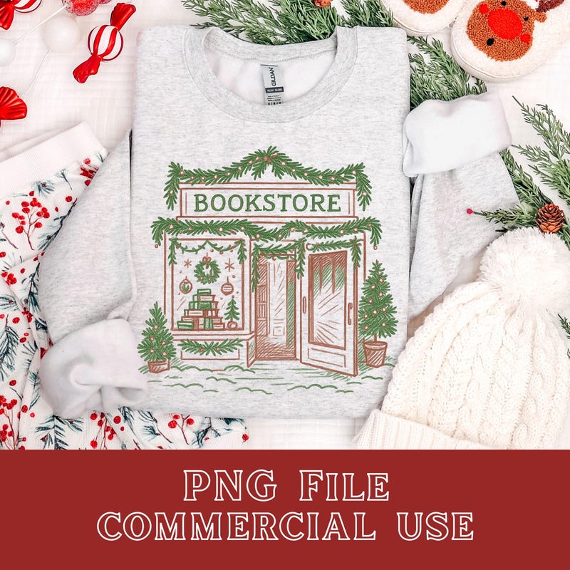 Christmas Bookstore Designs - Etsy